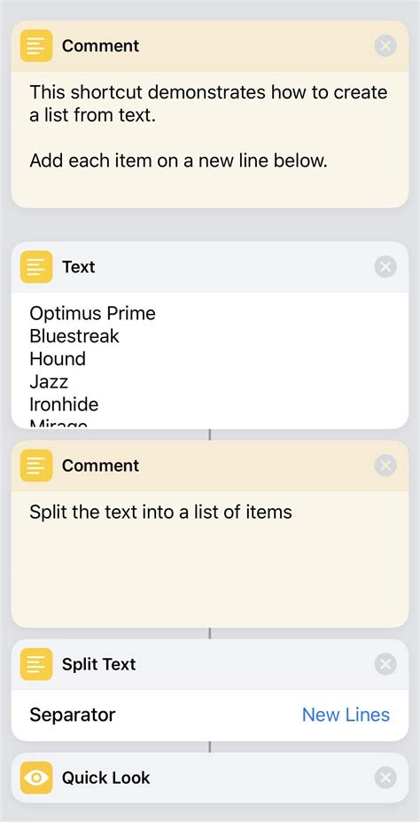 working with lists r shortcuts
