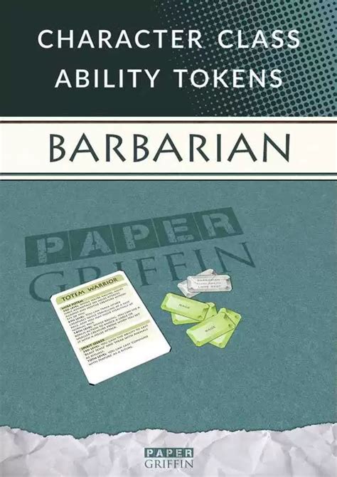 Class Ability Token Set Barbarian Paper Griffin Drivethrurpg