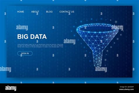 Funnel 3d Polygonal Website Template Data Filter Design Illustration