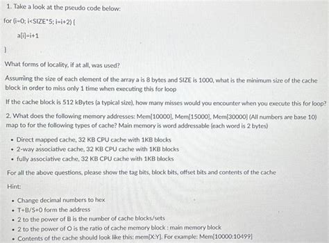 Solved 1 Take A Look At The Pseudo Code Below For I0i
