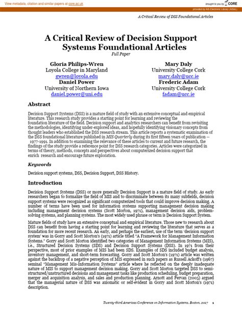 Dss Support Research Metodologi Pdf Decision Support System Methodology