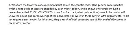 3 What Are The Two Types Of Experiments That Solved The Genetic Code The Genetic Code
