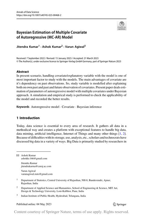 Bayesian Estimation Of Multiple Covariate Of Autoregressive Mc Ar