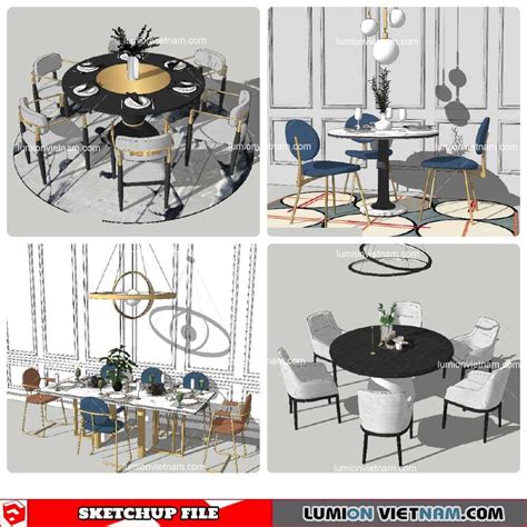 Dining Table Classic Style Sketchup Models By Nhatay