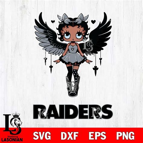 Las Vegas Raiders Anglel Black Fan Girl Betty Boop Lasoniansvg