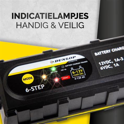 Dunlop Acculader Trainer 6 12 V Intelligent 6 Fasen Indicatoren Ip65 Bol