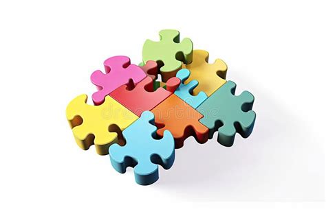 Brainstorming Teamwork Concept Jigsaw Puzzle Pieces Icon Floating Isolated Background Solution