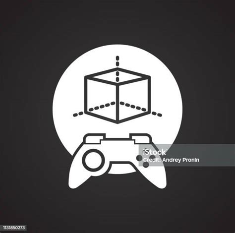 그래픽 및 웹 디자인에 대 한 검은 배경에 증강 현실 아이콘 현대 간단한 벡터 기호 인터넷 개념입니다 웹사이트 디자인 웹 버튼 또는 모바일 앱에 대 한 최신 유행 기호입니다