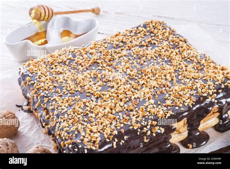 Honey Cakes With Chocolate Stock Photo Alamy