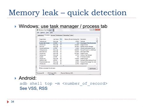 C Memory Leak Detection Pptx Programming Languages Computing