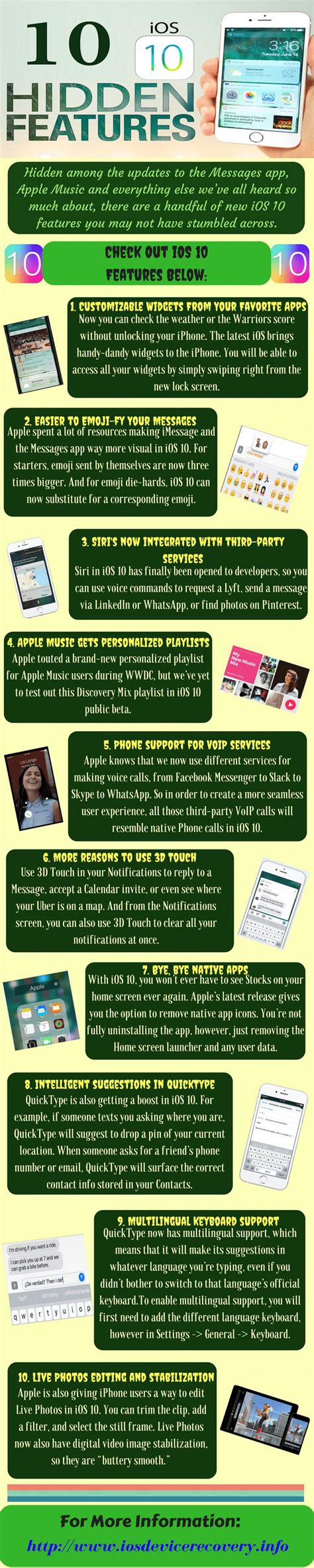 10 Best Ios 10 Features To Know About Infographic Portal Ios Features Infographic Ios 10