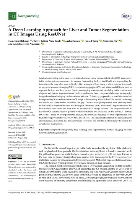 pdf a deep learning approach for liver and tumor segmentation in ct