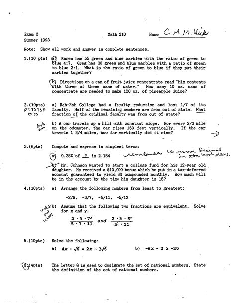 Old Exam 3 Elements Of Numbers And Operations Math 212 Docsity