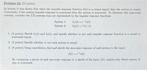 solved in lecture it was shown that when the impulse