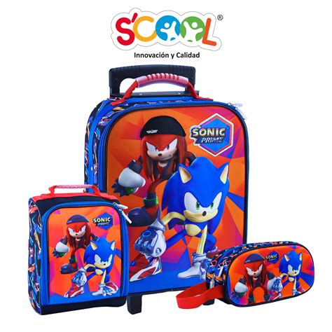 Set Maleta Grande Eva 3d Satin Magic Sonic Prime Scool Anthaix Pyrex