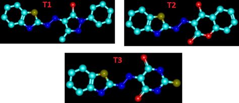 Optimized Molecular Structures Of Azo Dyes T1t3 Download