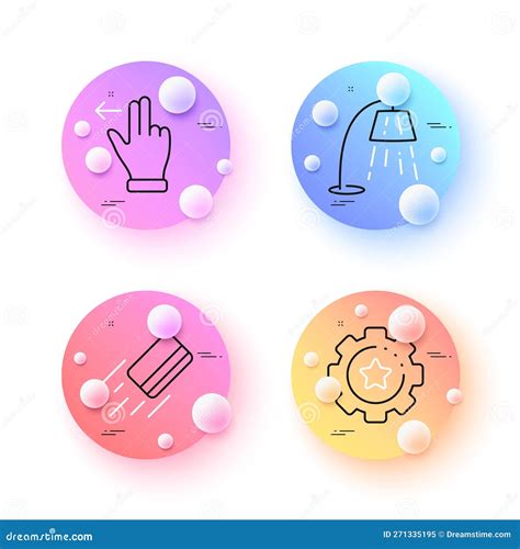 Touchscreen Gesture Settings Gear And Credit Card Minimal Line Icons