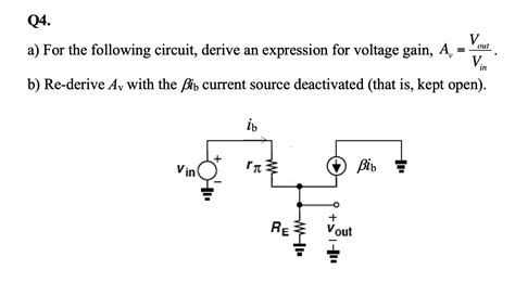 Solved Q4 A For The Following Circuit Derive An Chegg Com