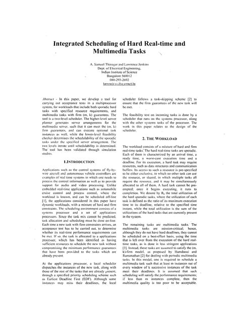 Pdf Integrated Scheduling Of Hard Real Time And Multimedia Tasks