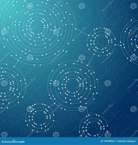 geometric pattern with connected lines and dots stock vector