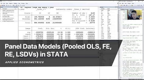 Panel Data Models (Pooled OLS, FE, RE, LSDVs) in STATA - YouTube