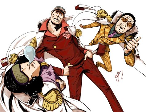 One Piece Aokiji Akainu Kizaru