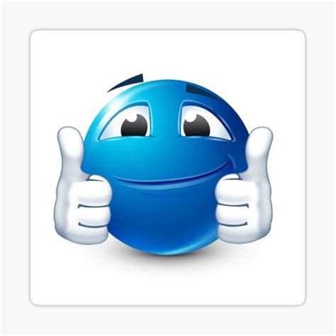 Blue Emoji Thumbs Up Sticker For Sale By Qoot Redbubble
