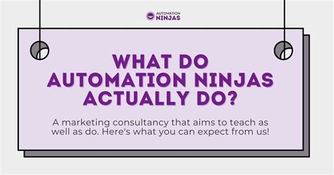Automation Ninjas Marketing Consultancy What Do We Do