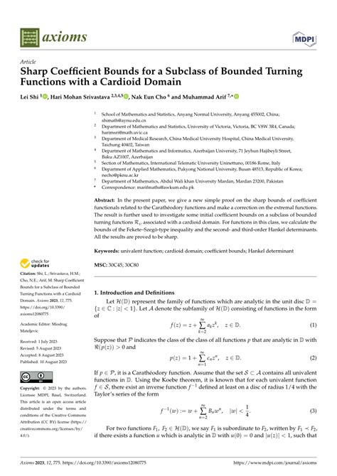 Pdf Sharp Coefficient Bounds For A Subclass Of Bounded Turning