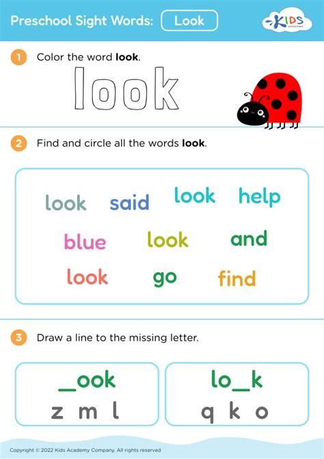 Preschool Sight Words Worksheets — Free Printables For Pre K