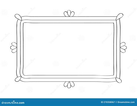 Frames Mirror In Hand Drawn Style Vintage Image Frame Doodle Labels