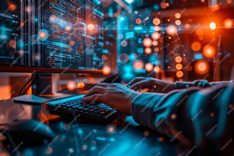 Premium Photo Computer Programmer Coding With Ai On Modern Computer