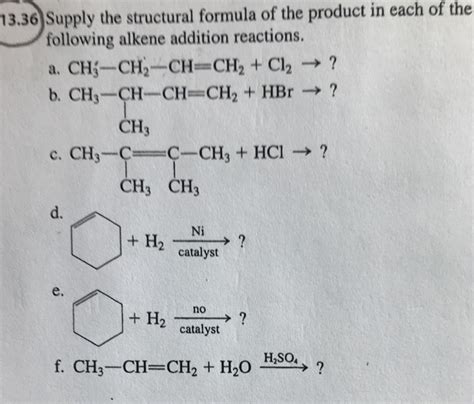 Solved 13.36 Supply the structural formula of the product in | Chegg.com