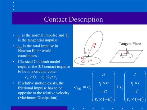 Ppt Simulating Multi Rigid Body Dynamics With Contact And Friction Powerpoint Presentation