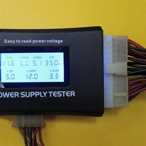 20 24 Pin Power Supply Checker Digital LCD Display PC Computer Power Supply Tester Power