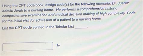 solved using the cpt code book assign code s for the following
