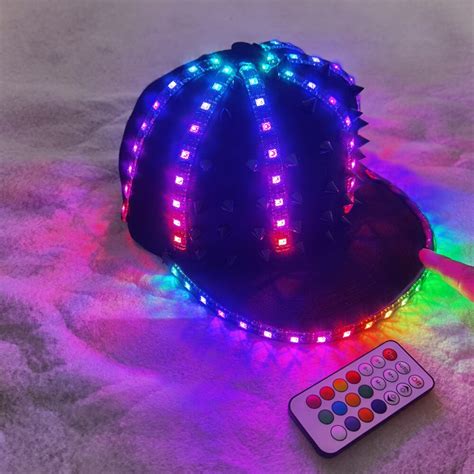 Adult Girl Led Party Flashing Jazz Hat Sequins Cap Sports Fitness Bik Tem