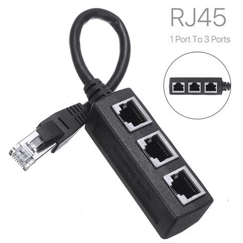 휴대용 1 수 3 암 포트 Rj45 인터넷 이더넷 케이블 어댑터 분배기 Lan 네트워크 익스텐더 코드 커넥터 액세서리컴퓨터