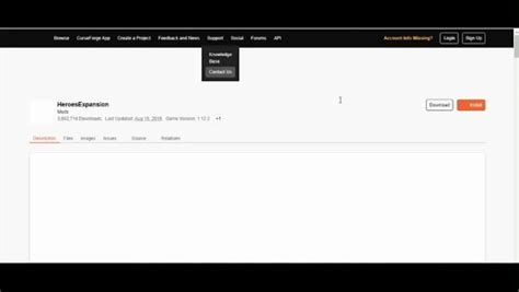 Curseforges Pop Up Isnt Working On Their Website Isnt Owrking And Downloading A Specific Mod