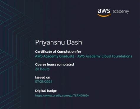Priyanshu Dash On Linkedin Aws Cloudcomputing Awsacademy Certification Cloudfoundations