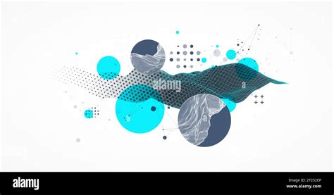 The Abstract Wave Is Made In A Frame Style Halftone Template For Science And Technology