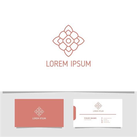Line Patttern Flower Logo With Business Card 2971907 Vector Art At Vecteezy