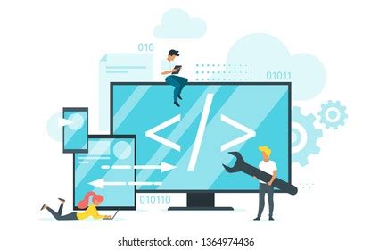 Cross Platform Concept Showing Development Ui Stock Vector Royalty Free 1364974436 Shutterstock