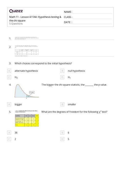 50 Hypothesis Testing Worksheets On Quizizz Free And Printable