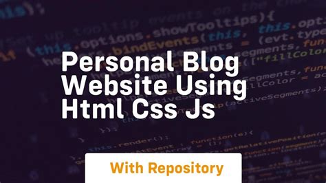 Personal Blog Website Using Html Css Js Youtube
