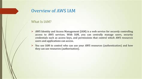 Aws Identity And Access Management For Users Pptx