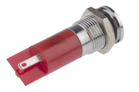RS PRO RS PRO Red Panel Mount Indicator 220V Ac 14mm Mounting Hole Size Solder Tab