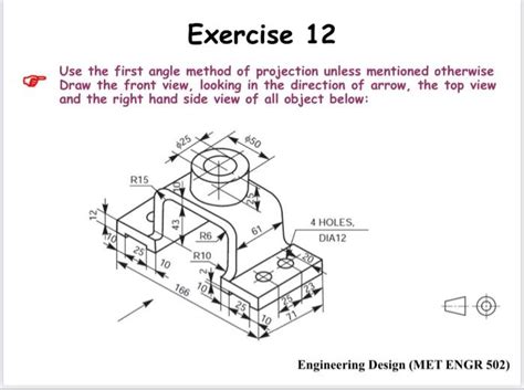 solved use the first angle method of projection unless