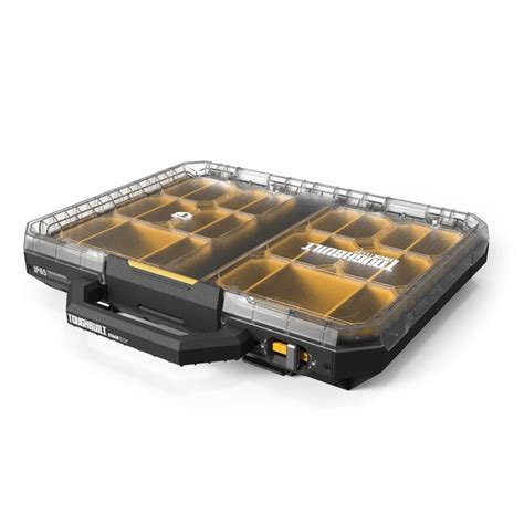 Toughbuilt Stacktech Low Profile 22 Compartment Plastic Small Parts Organizer At