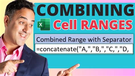 Concatenate Combining Cell Ranges In Microsoft Excel Youtube
